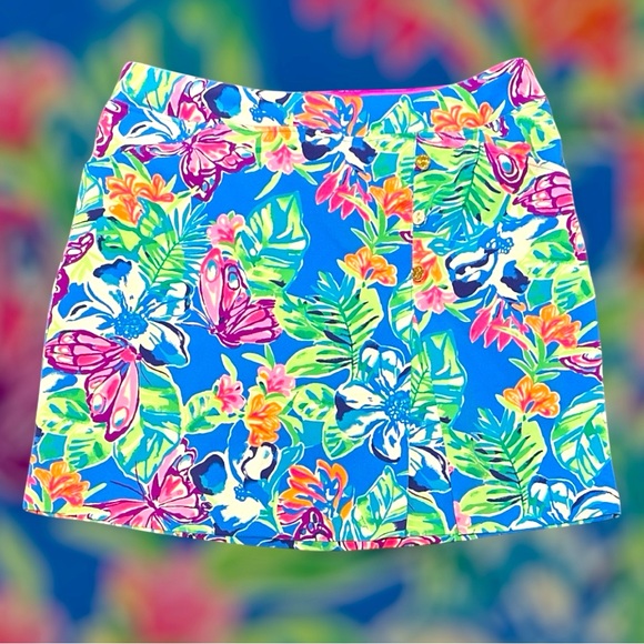Lilly Pulitzer | Skirts | Lilly Pulitzer Luxletic Daphne Blue Floral ...